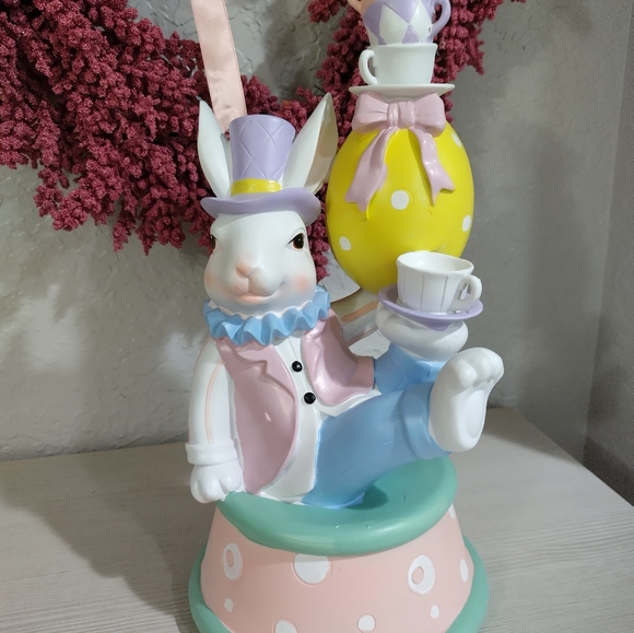 Holiday | Easter Bunny Mad Hatter Easter Egg Stacked Tea Cups Pedestal ...
